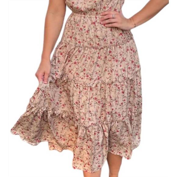 hailey & co | Dresses | New Hailey Co Floral Maxi Dress In Beige | Poshmark